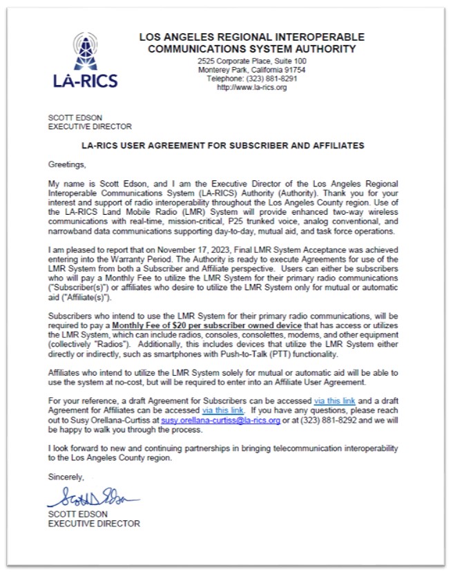 LA-RICS User Agreement - LA-RICS - Los Angeles | LA-RICS – Los Angeles ...